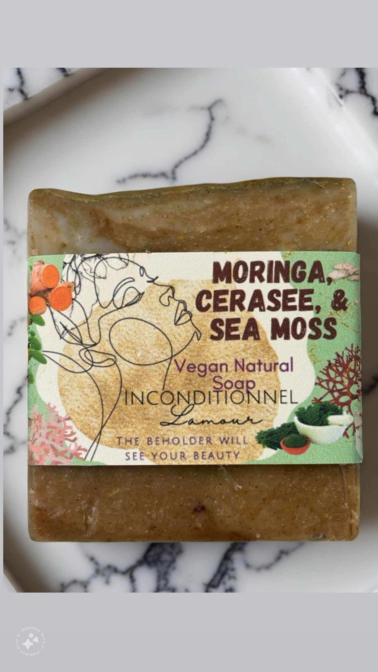 Moringa, Cerasee, & Sea Moss All-Natural Soap – Inconditionnel L'amour